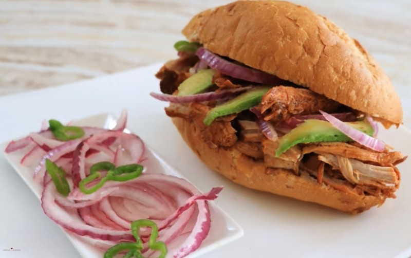 TRADICIONAL Torta de cochinita pibil【Mx 2021】